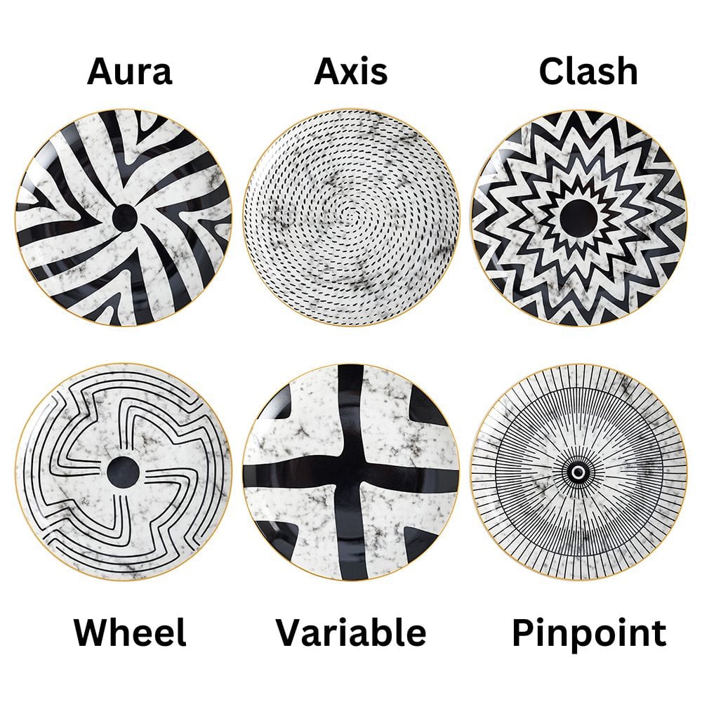 Euclid Plate Collection | Modern Black & White Dinnerware Set – Articture