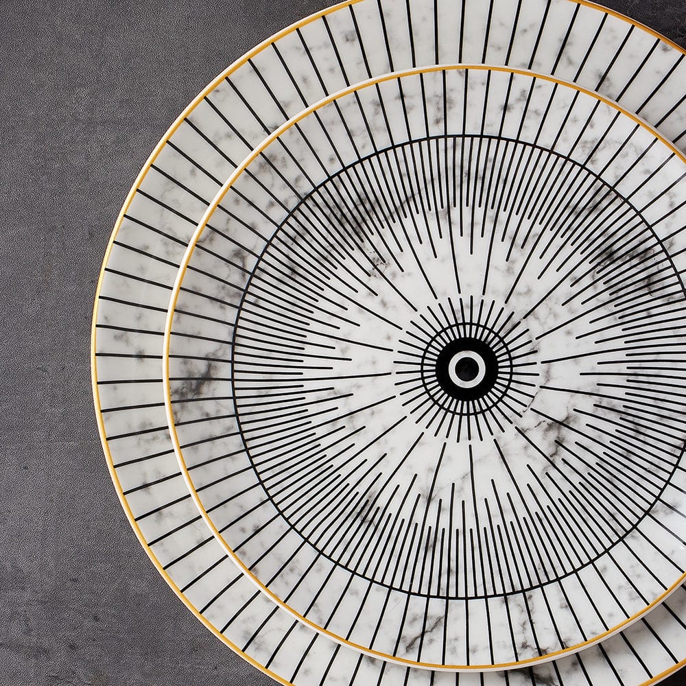 Euclid Plate Collection | Modern Black & White Dinnerware Set – Articture