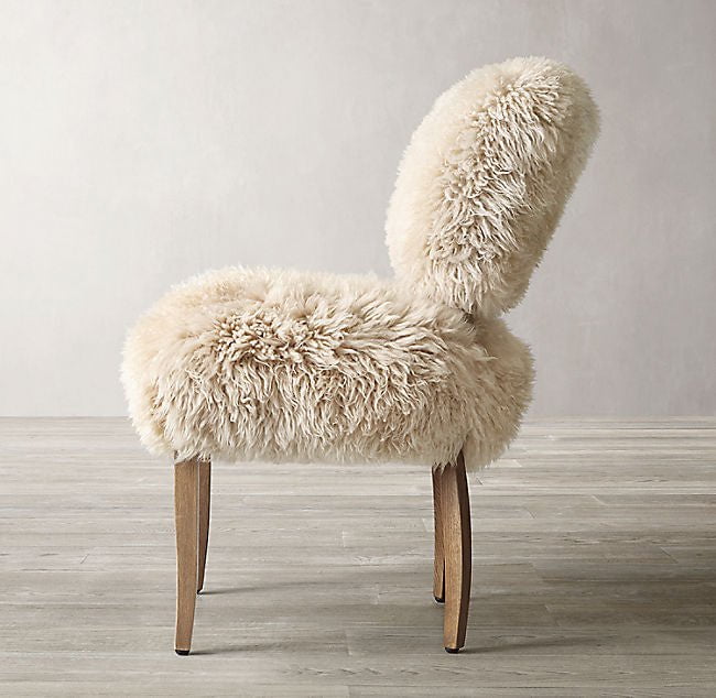 Sheepskin Wooden Dining Chair – Articture