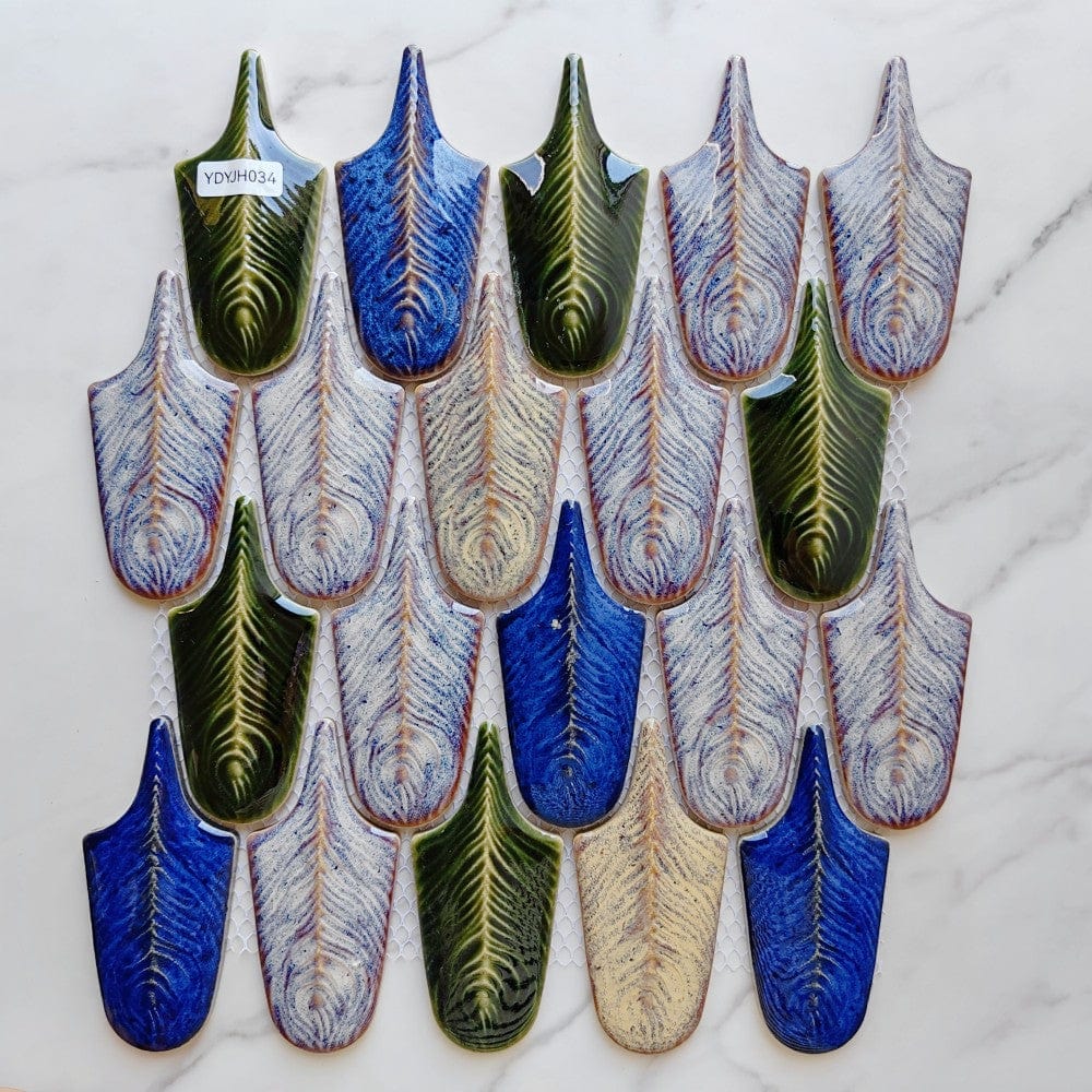 Mixed Color Feather Mosaic Tile – Articture