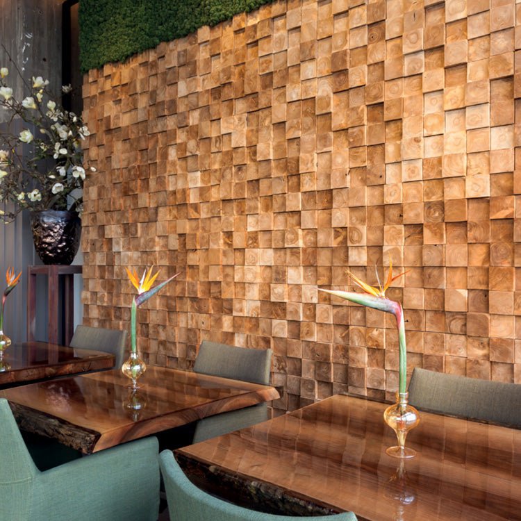 Cabo Cube Wood Mosaic Wall Panel – Articture