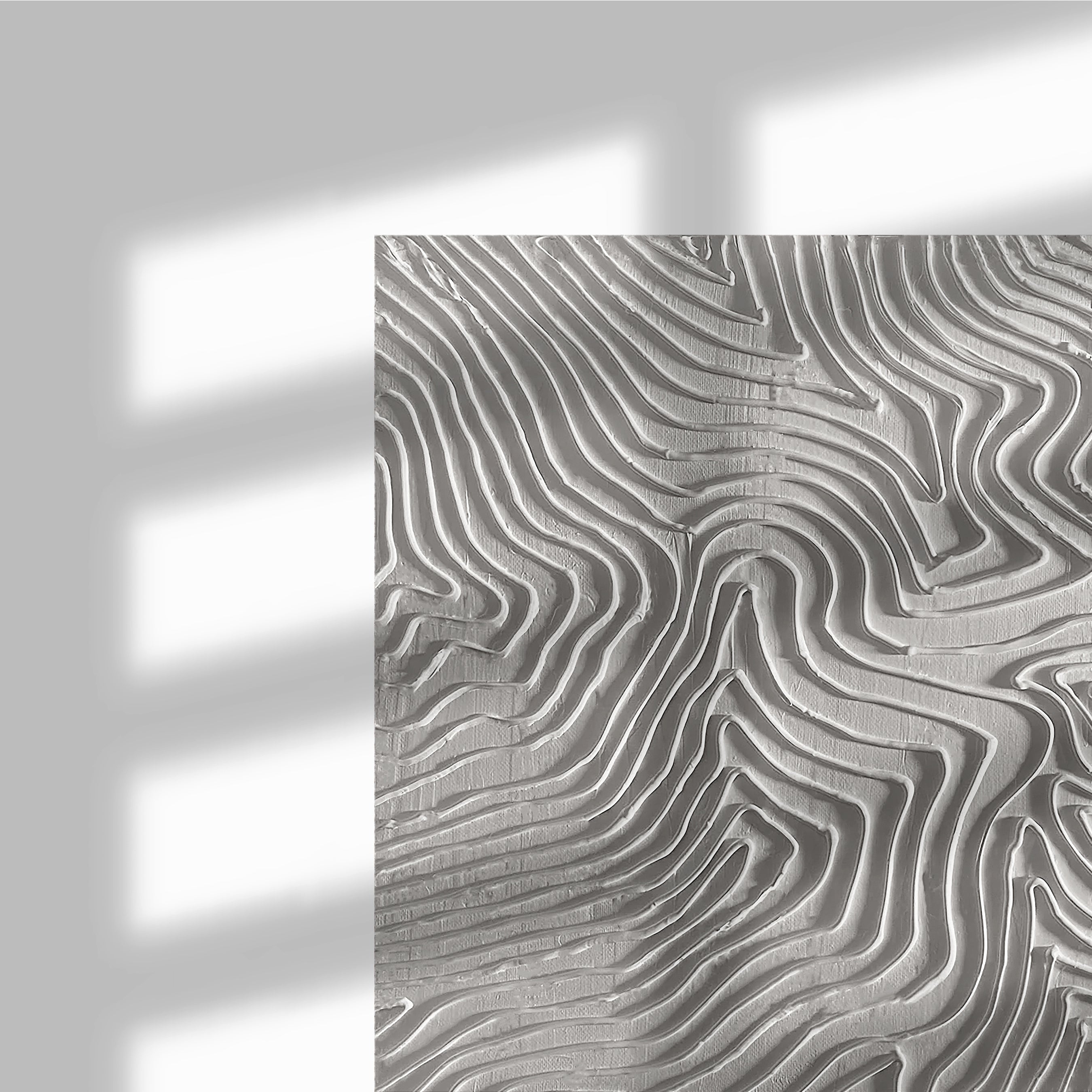 Organic White Line Texture Painting Wall Art – Articture