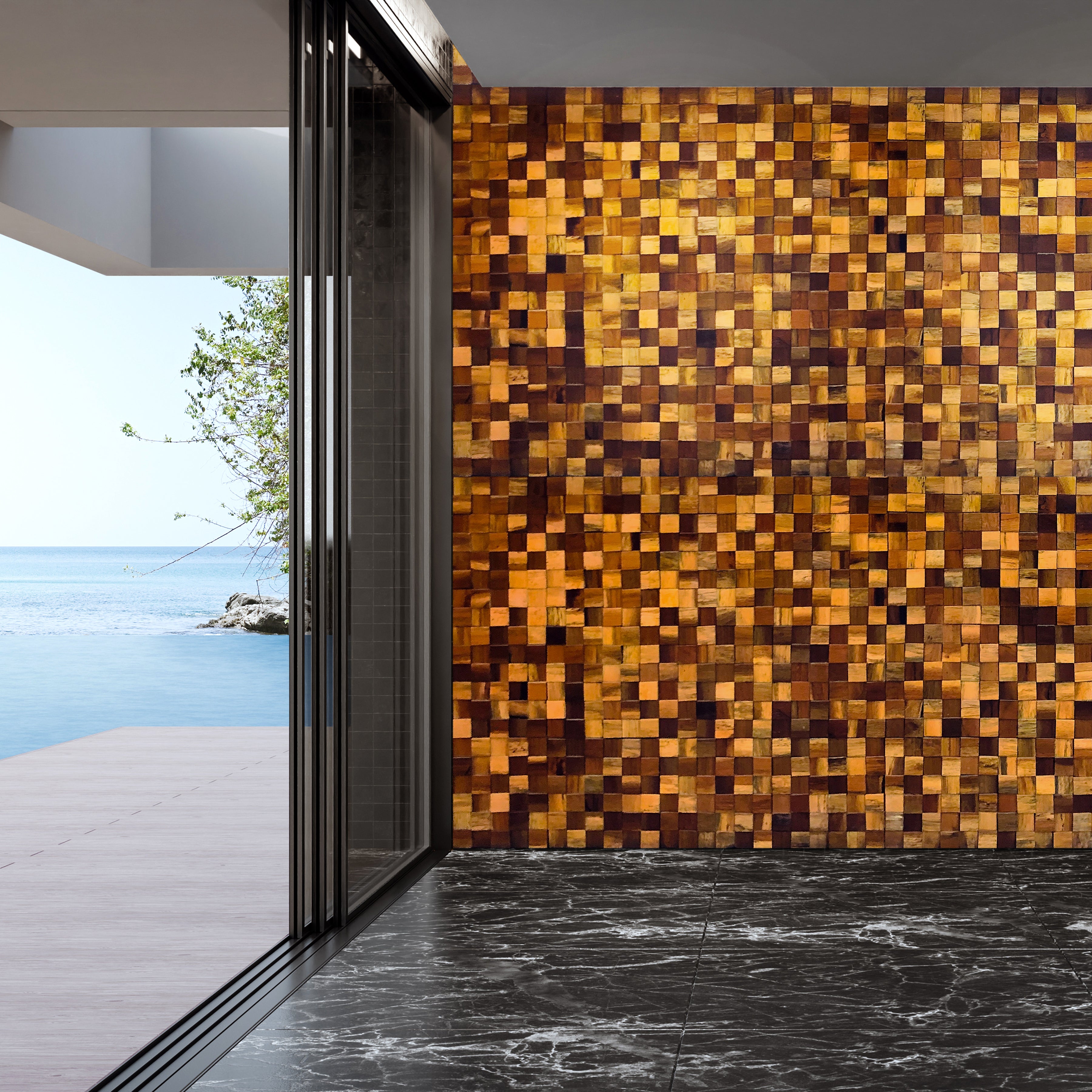Rubiks Wood Mosaic Wall Panel – Articture