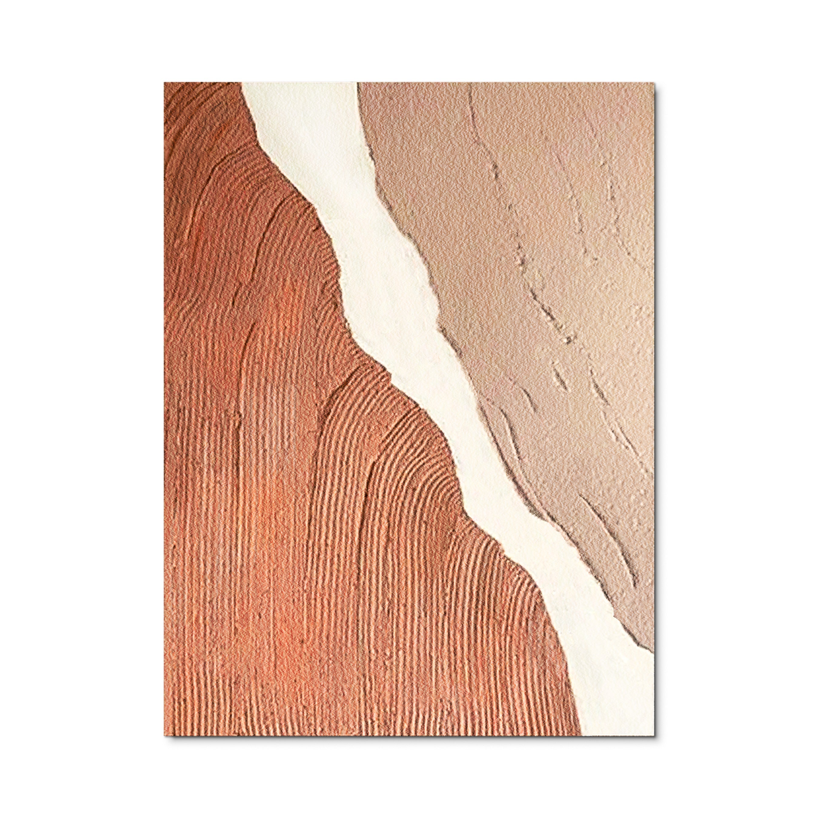 Terracotta Texture Minimalist Abstract Boho Canvas Art – Articture