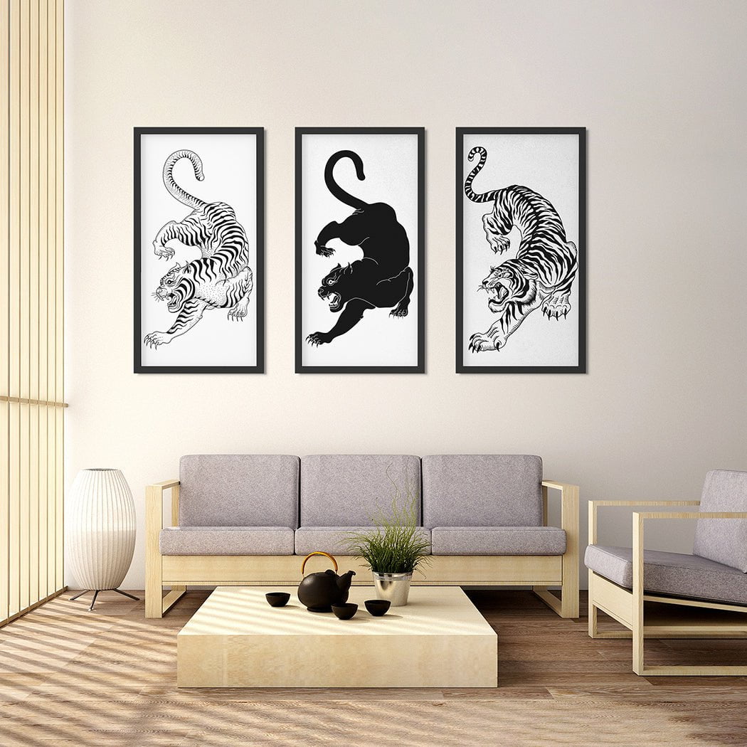 Triple Tiger Triptych Canvas Art – Articture