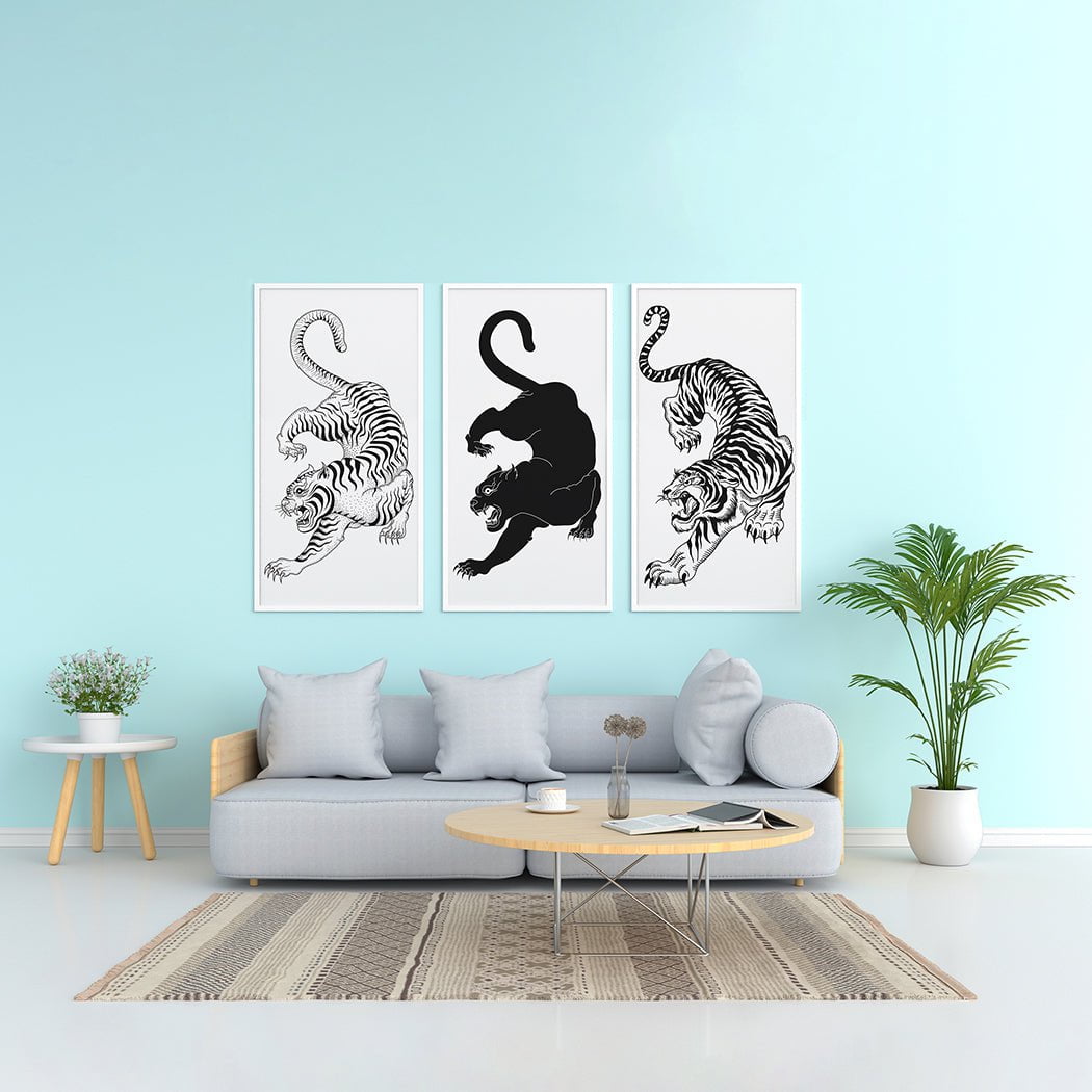 Triple Tiger Triptych Canvas Art – Articture