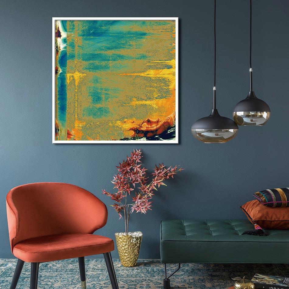 Green Yellow Style Abstract Art Stretched Canvas – Articture