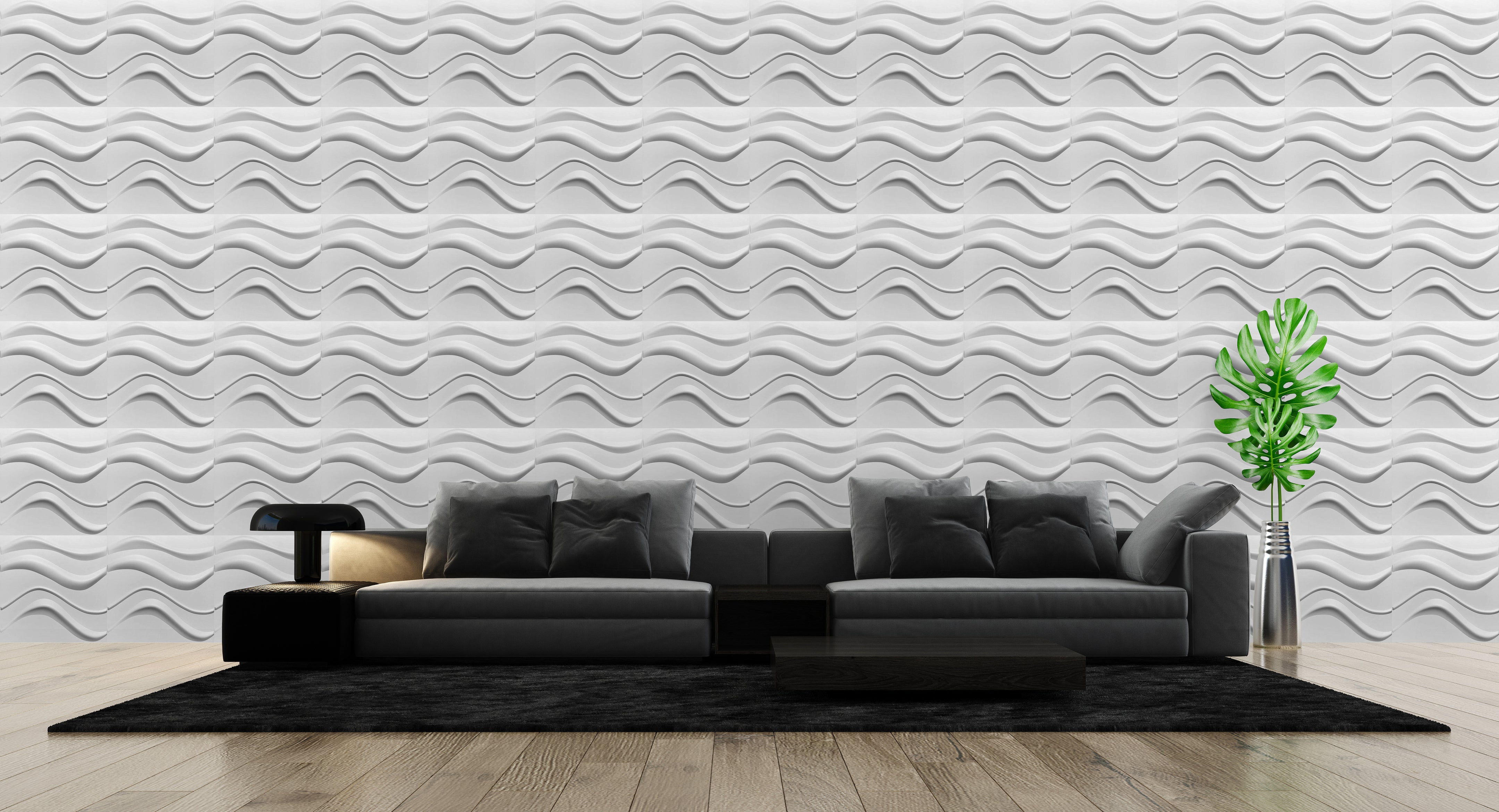 Waves Square PVC Wall Panel (Set of 12) – Articture