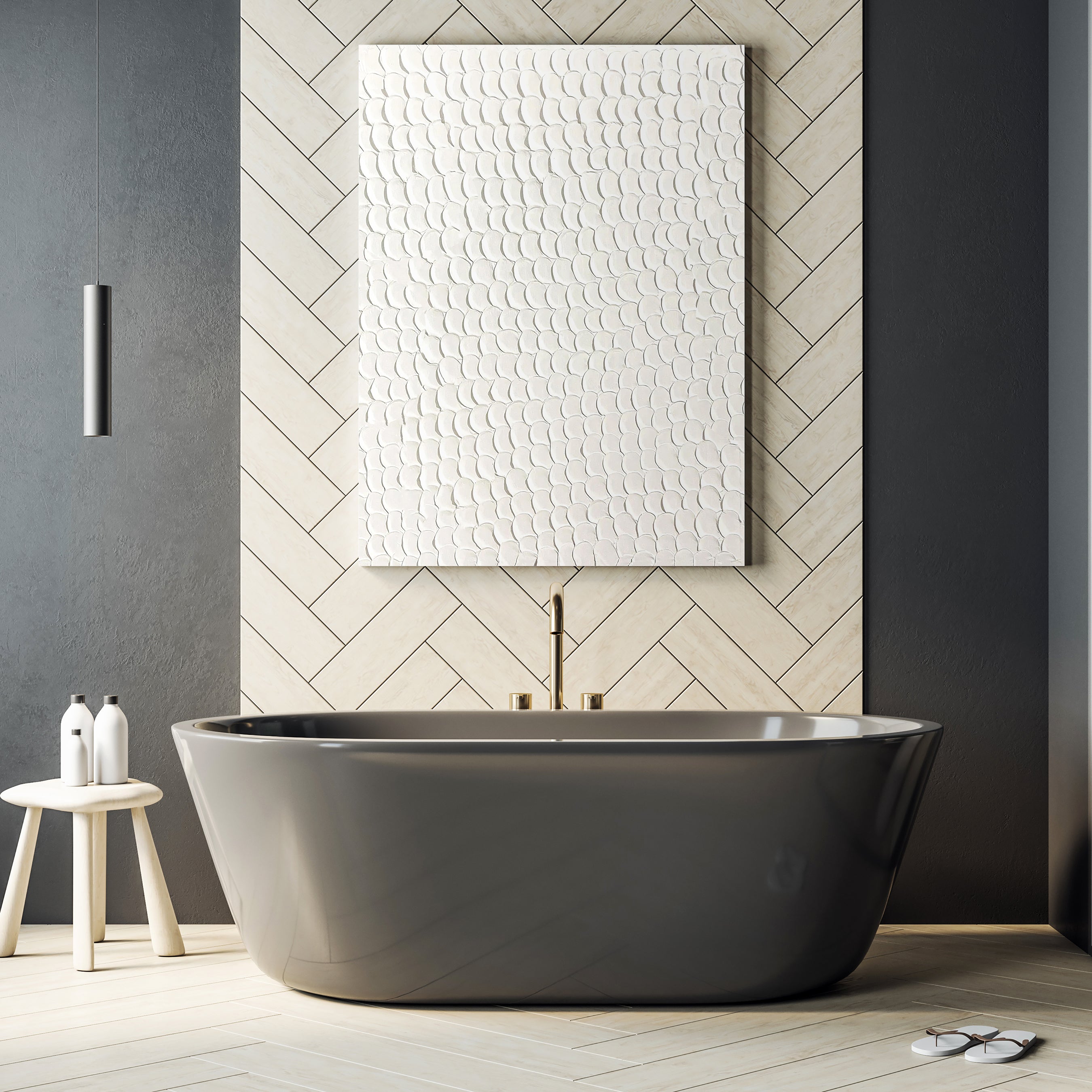 White Texture Painting Spackle Art Abstract Texture Canvas – Articture