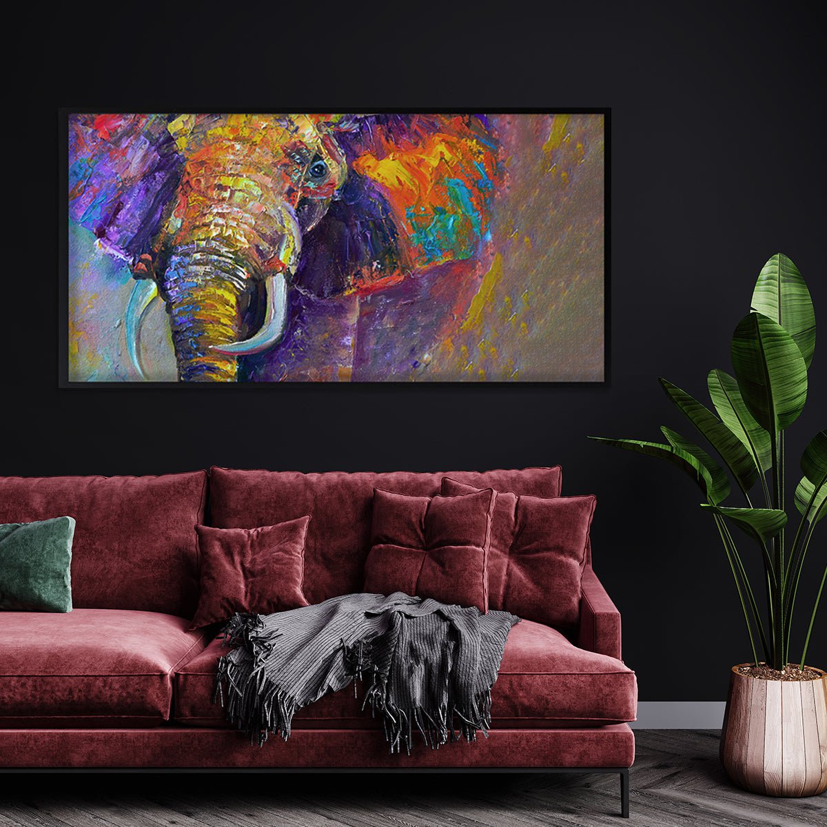 Elephant Abstract Art Stretched Canvas – Articture